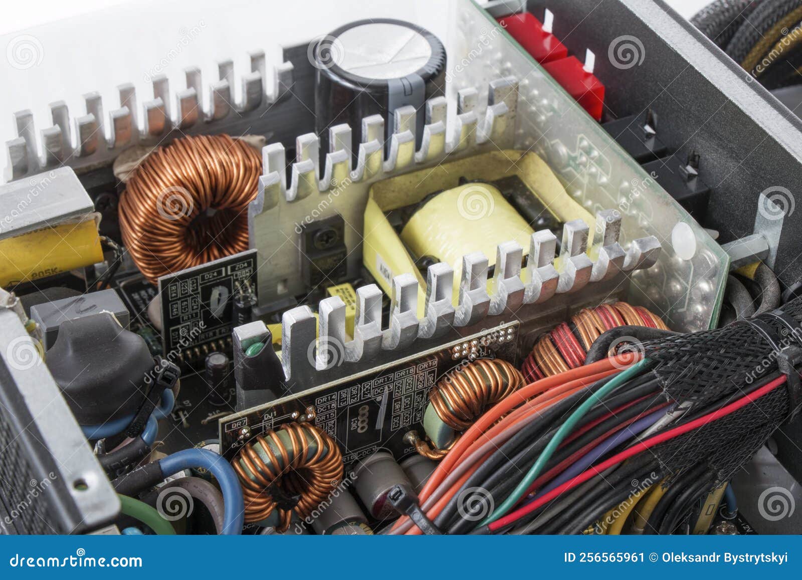 Disassembled Computer Power Supply Unit Stock Image - Image of electric ...