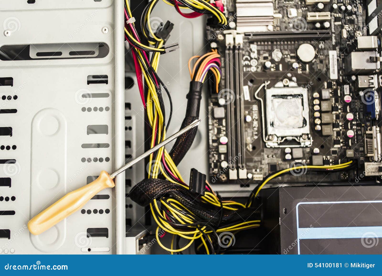 Disassembled computer stock image. Image of motherboard - 54100181