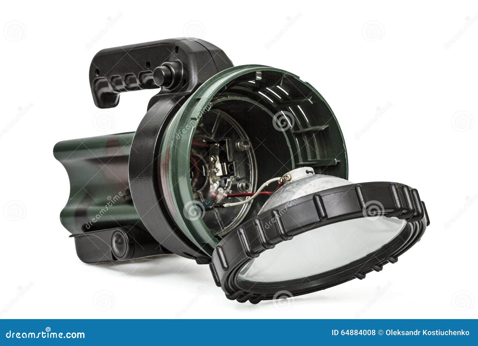 Disassembled Electric Torch, Isolated on White Background, with Stock ...