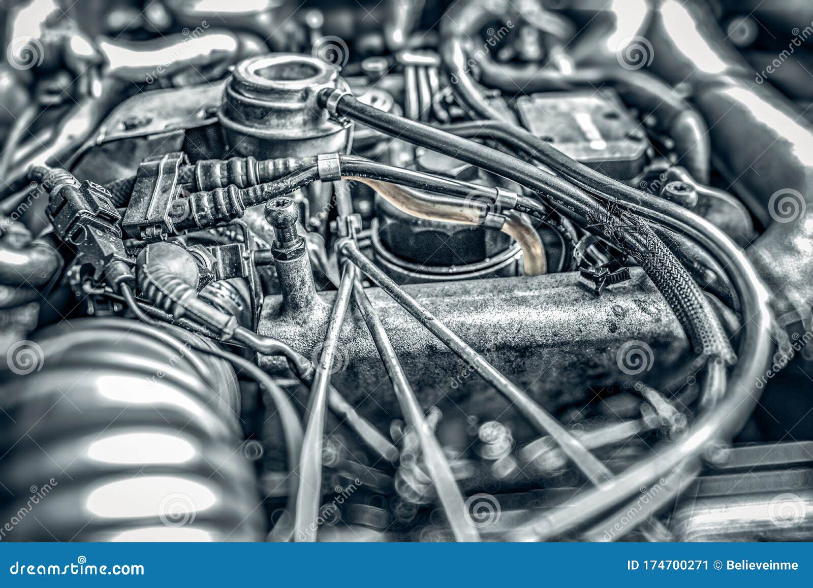 Disassembled Engine of an Old Car. Auto Repair. Stock Image - Image of ...