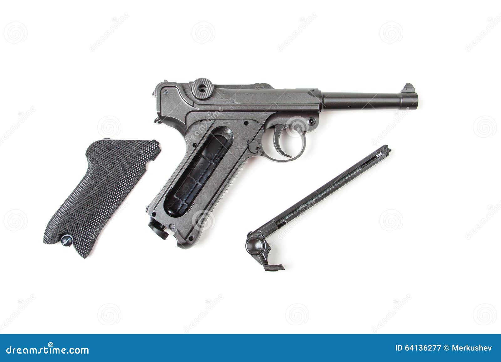 Disassembled gun, isolated stock image. Image of automatic - 64136277
