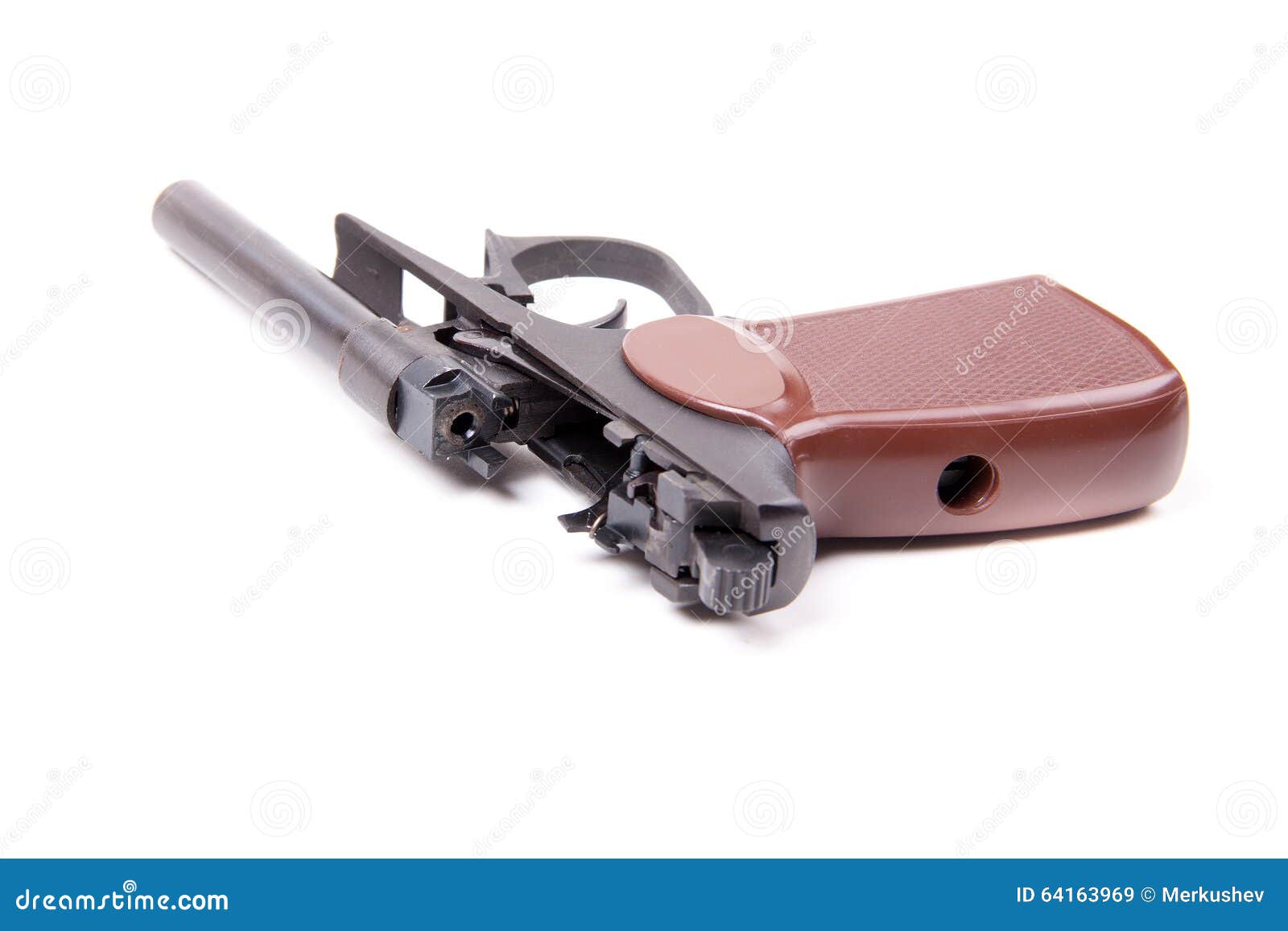 Disassembled gun, isolated stock image. Image of army - 64163969