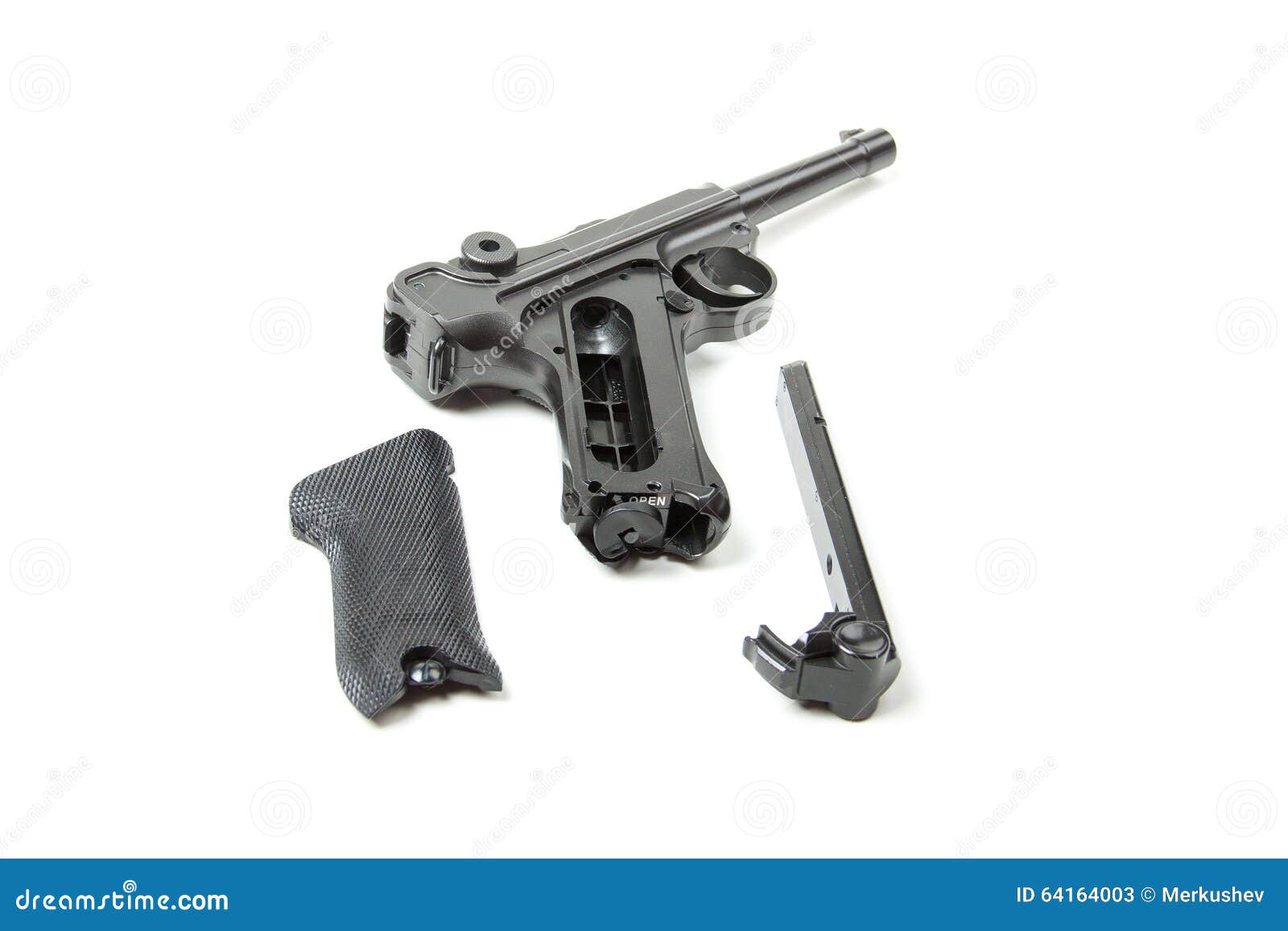 Disassembled gun, isolated stock image. Image of crime - 64164003