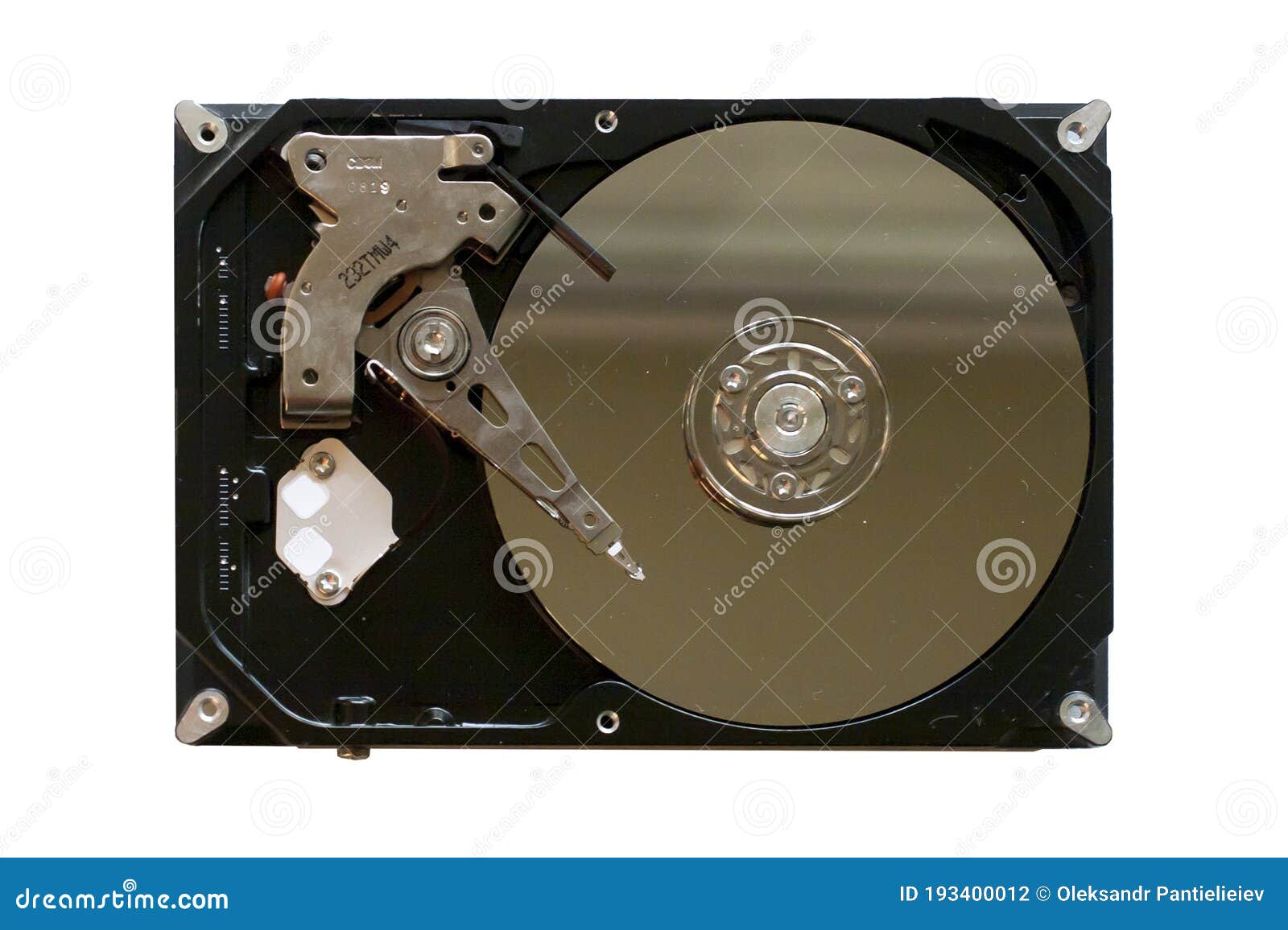 Disassembled Hard Disk Drive Isolated Stock Photo - Image of binary ...