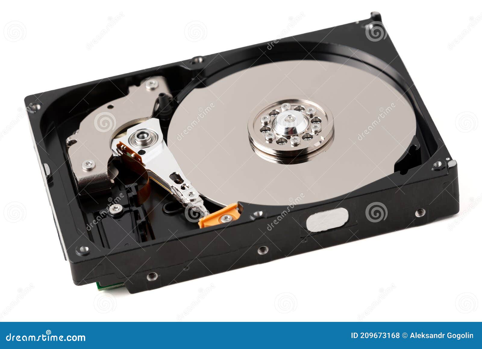 Disassembled Hard Disk Drive Isolated on White Stock Photo - Image of ...