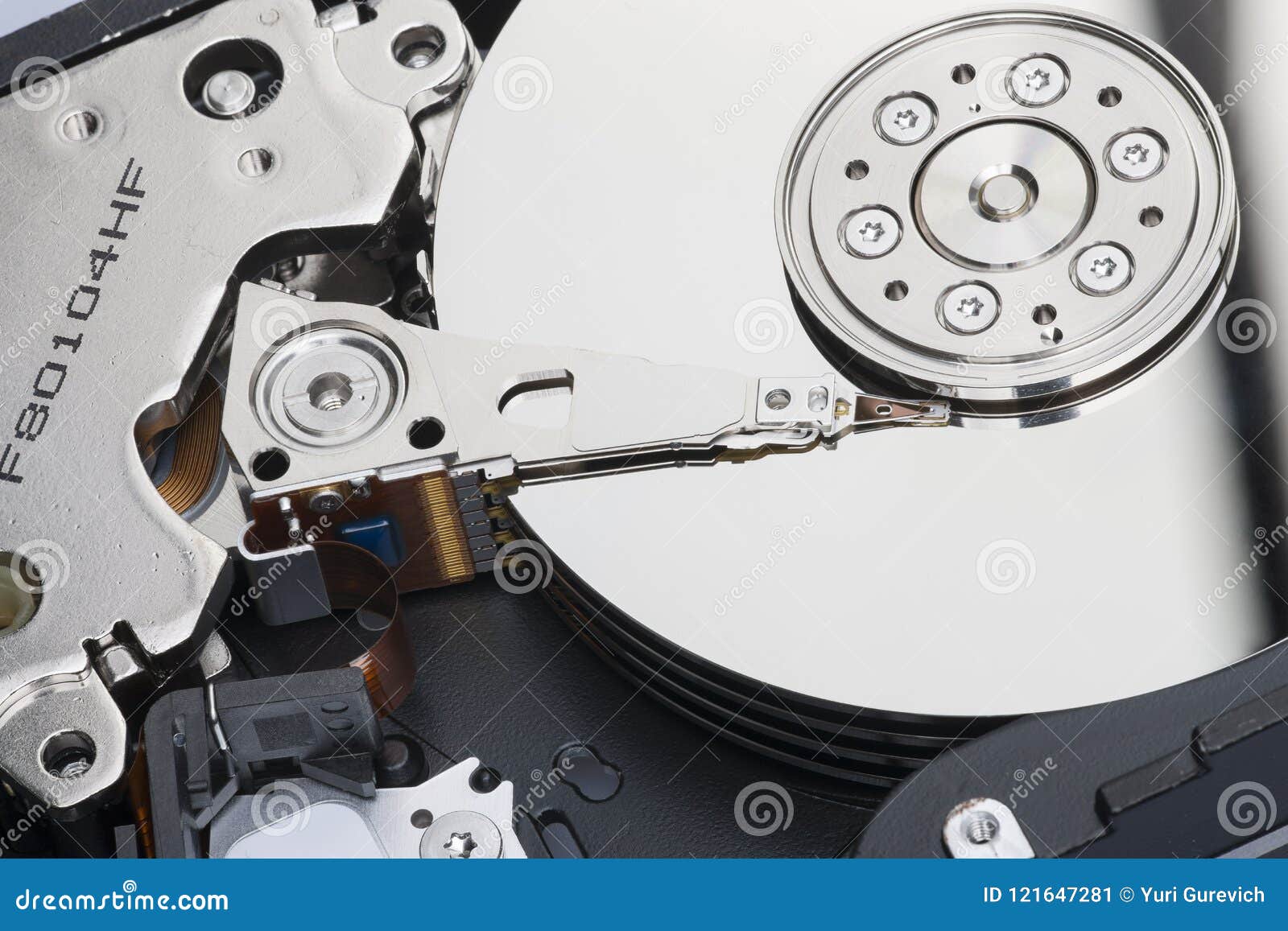 Disassembled Hard Disk Plates with Work Surfaces and Head Unit are ... Disassembled Hard Disk Plates with Work Surfaces and Head Unit are ...