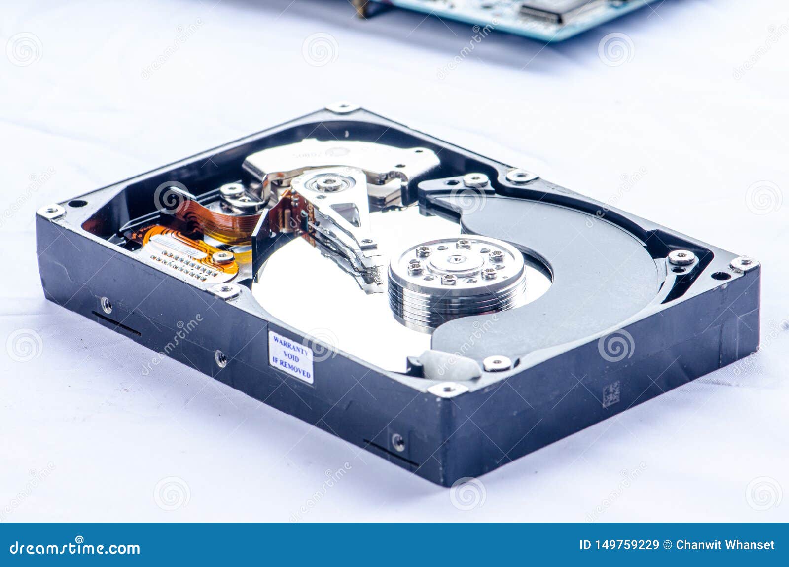 Disassembled Hard Drive from the Computer Stock Image - Image of disk ...