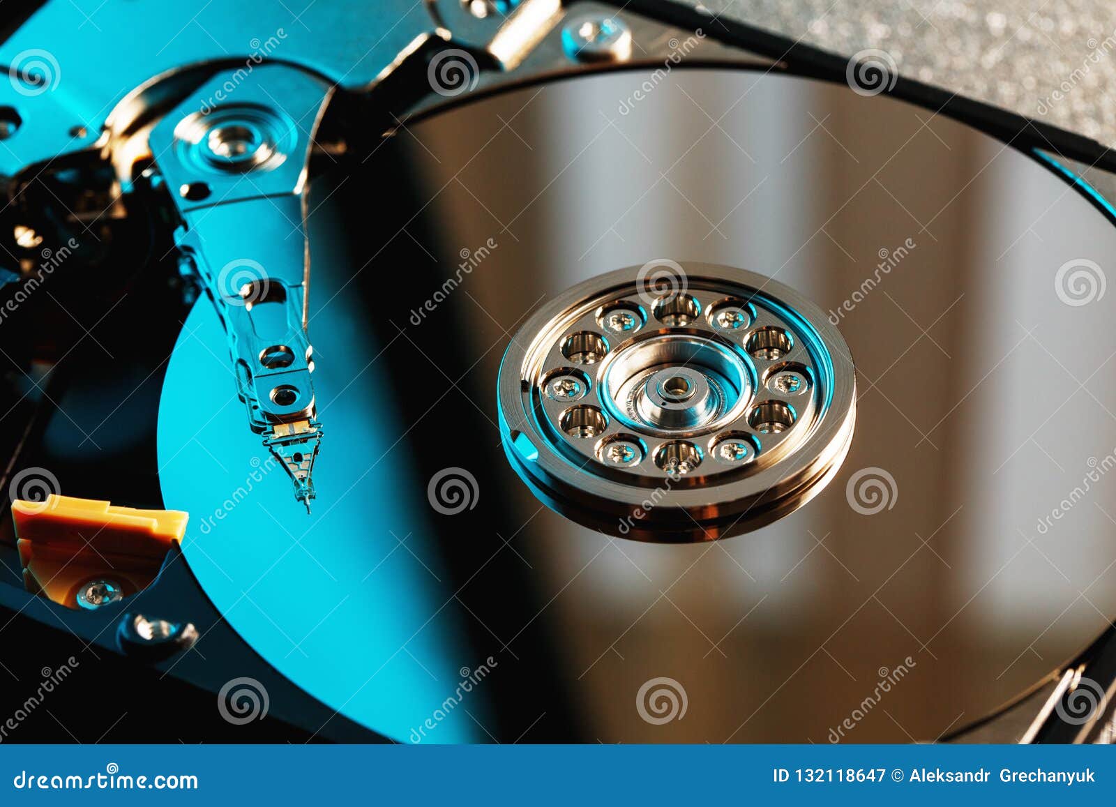 Disassembled Hard Drive from the Computer, Hdd with Mirror Effect ...