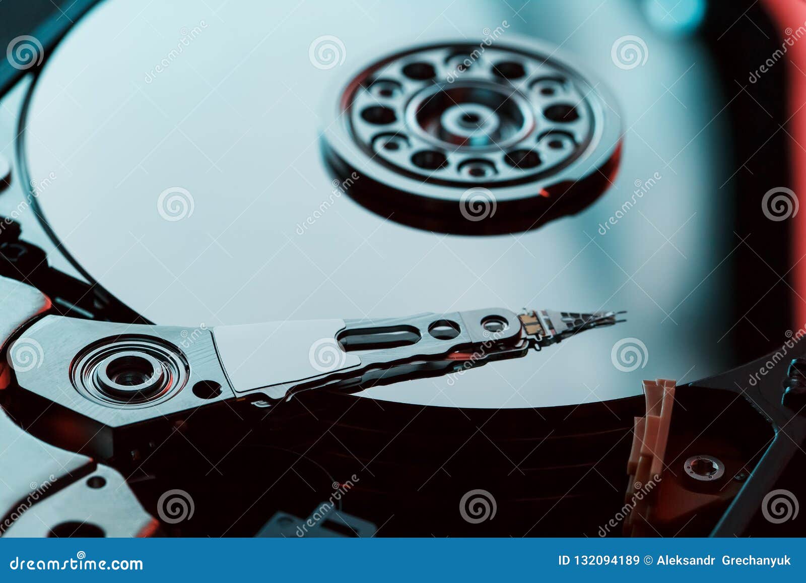 Disassembled Hard Drive from the Computer, Hdd with Mirror Effect ...