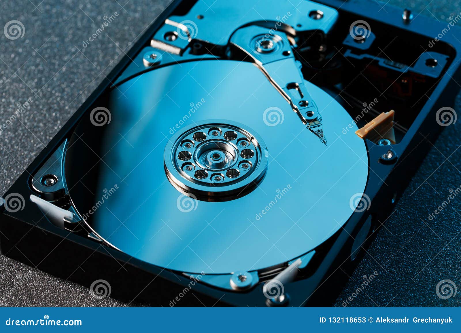 Disassembled Hard Drive from the Computer, Hdd with Mirror Effect ...