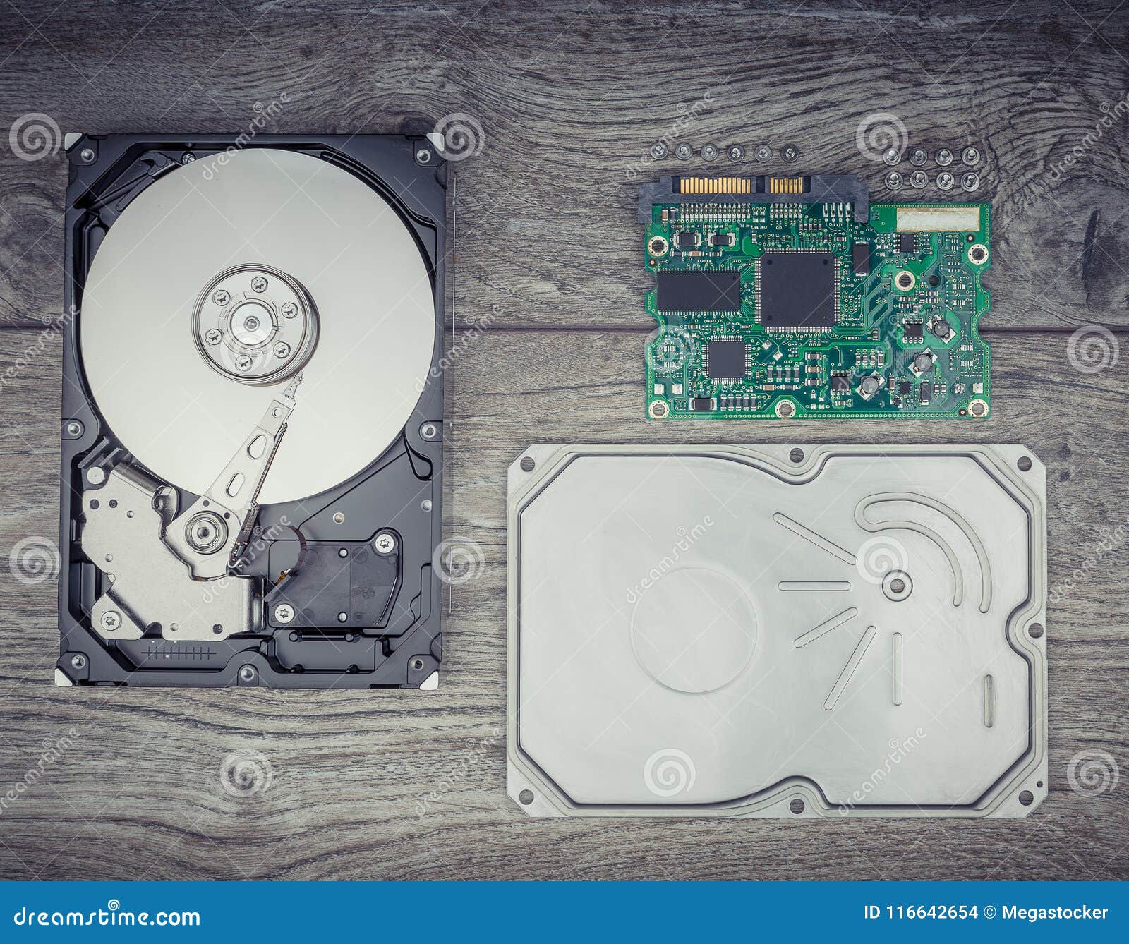 Disassembled Hard Drive on the Table Stock Photo - Image of disk, drive ...