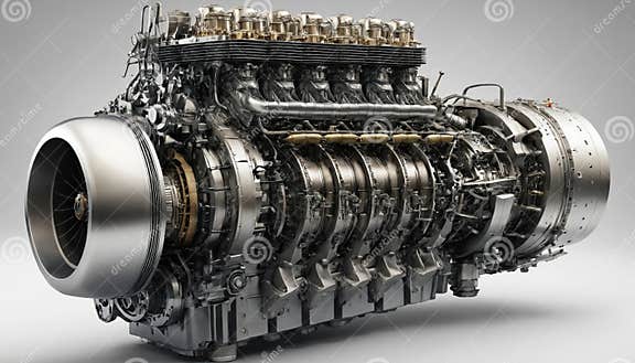 A disassembled jet engine. stock illustration. Illustration of ...