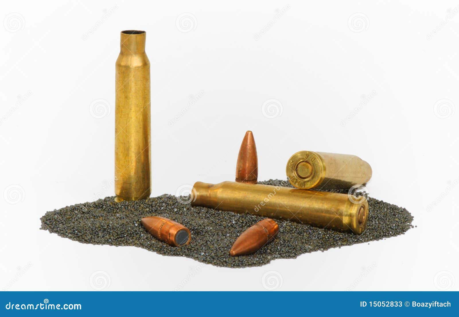 Two Bullets Of Very Different Calibers On White Background Stock Image ...