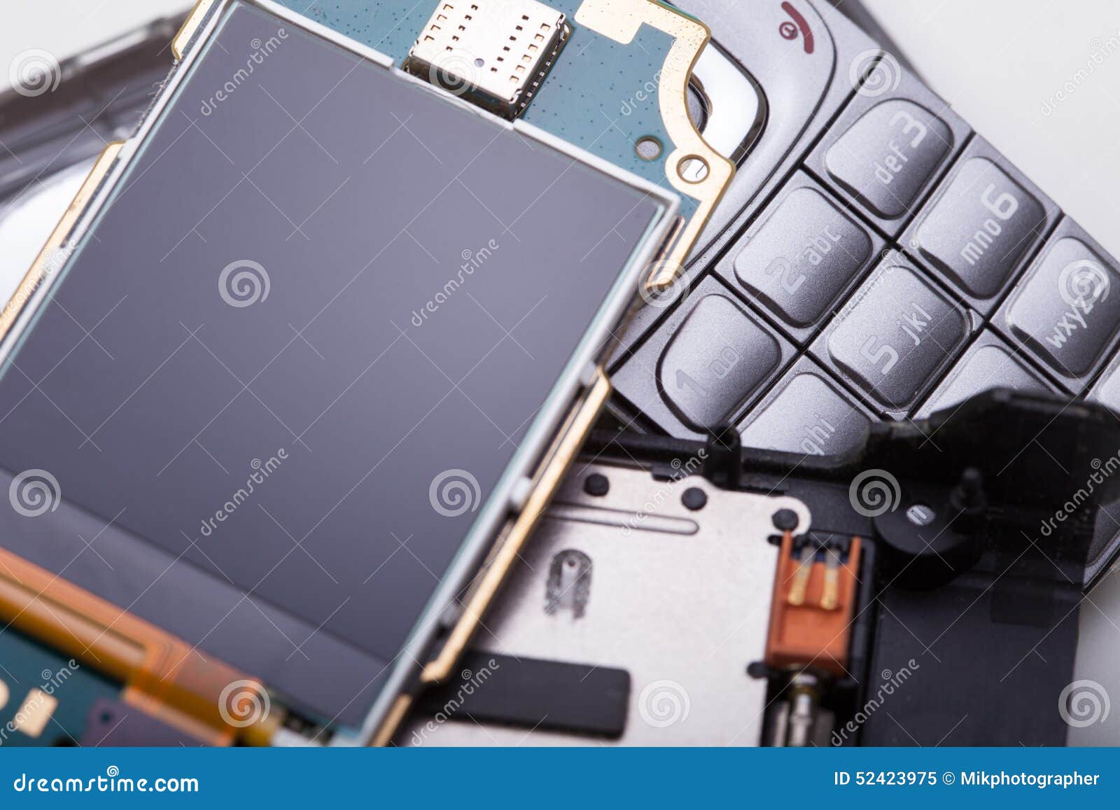 Disassembled mobile phone stock image. Image of device - 52423975