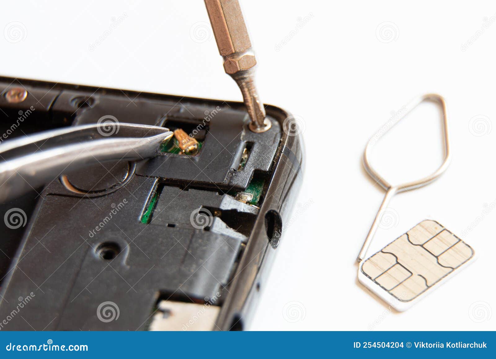 Disassembled Mobile Phone, Phone Repair and Maintenance Stock Photo ...