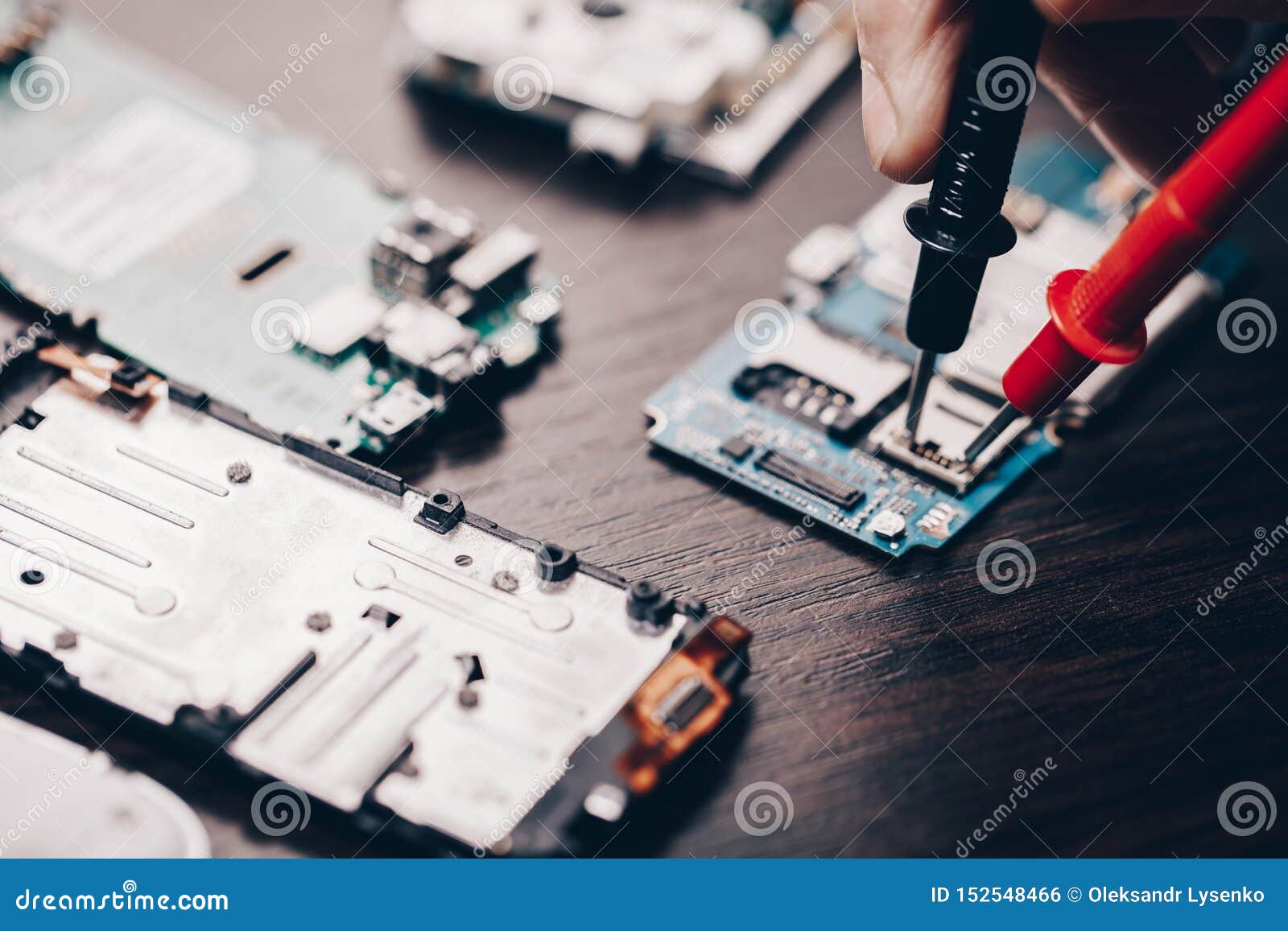 Disassembled Mobile Phone and Tools Stock Photo - Image of component ...