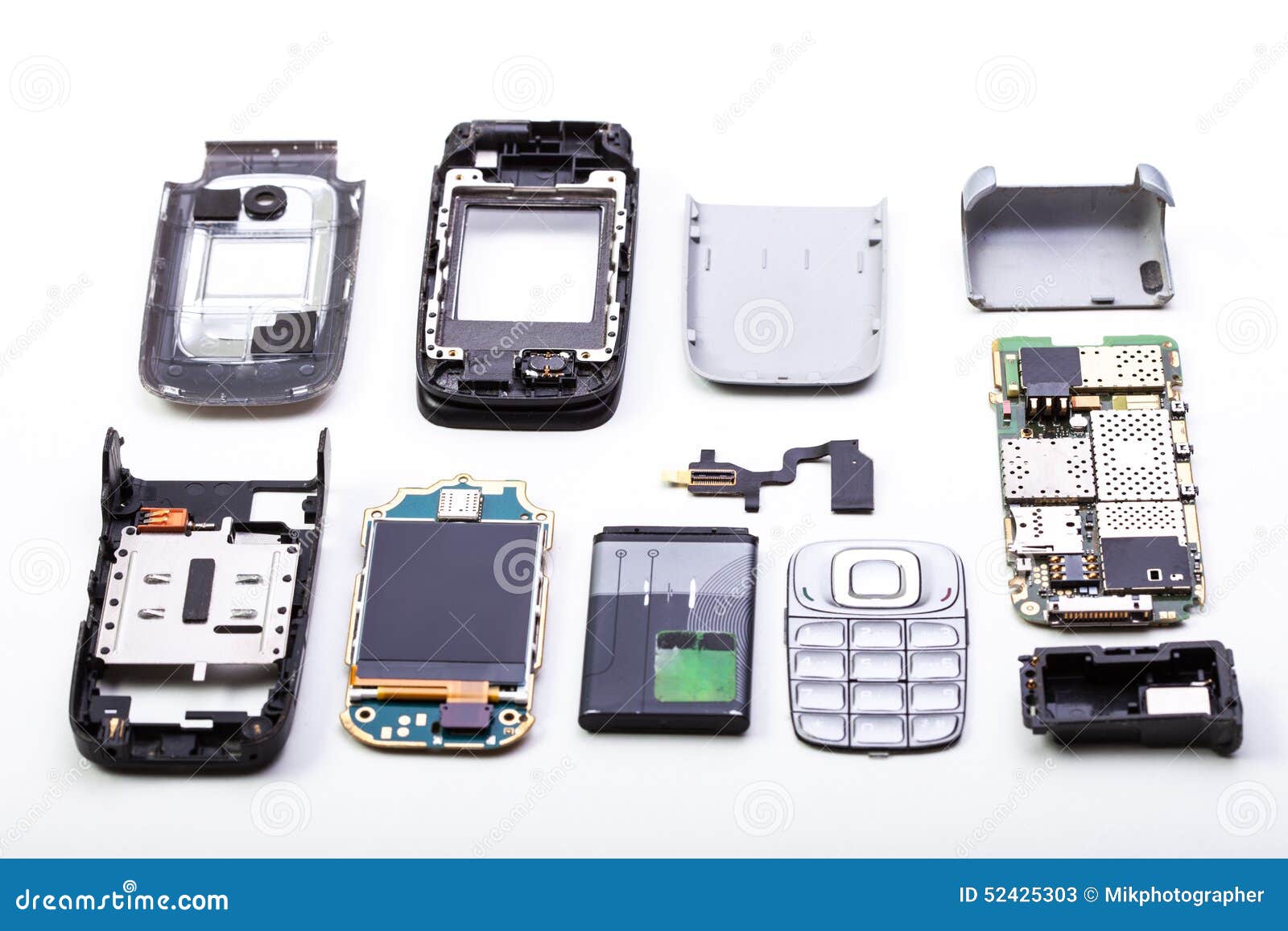 Disassembled mobile phone stock image. Image of assembled - 52425303
