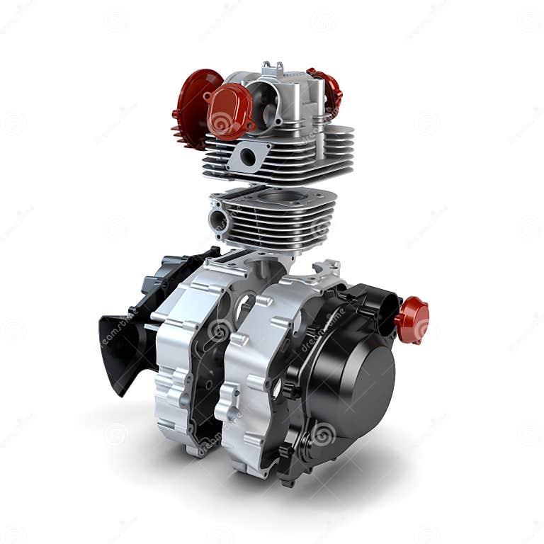 Disassembled Motorcycle Engine Stock Illustration - Illustration of ...