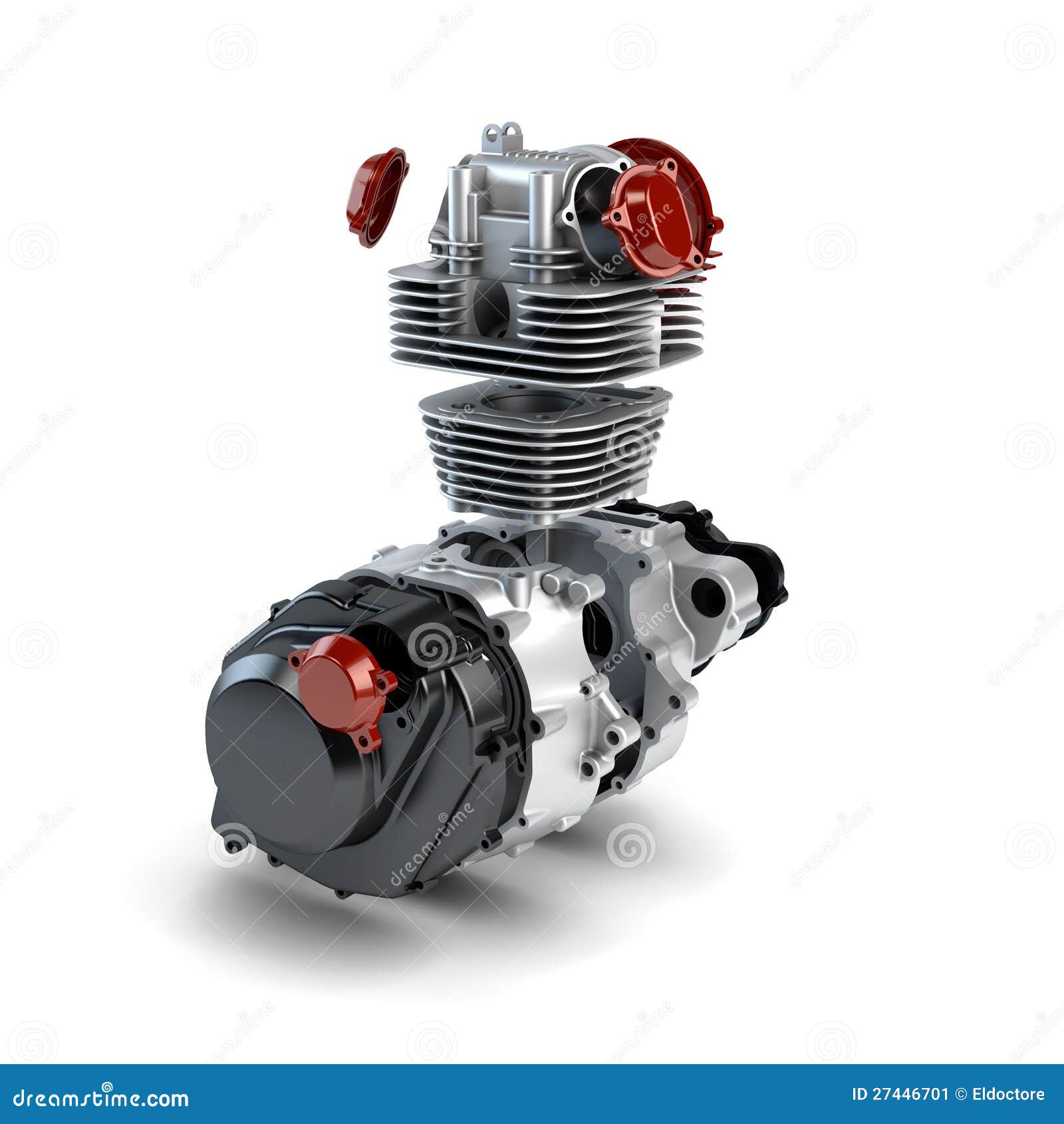 Disassembled Motorcycle Engine Stock Illustration - Illustration of ...