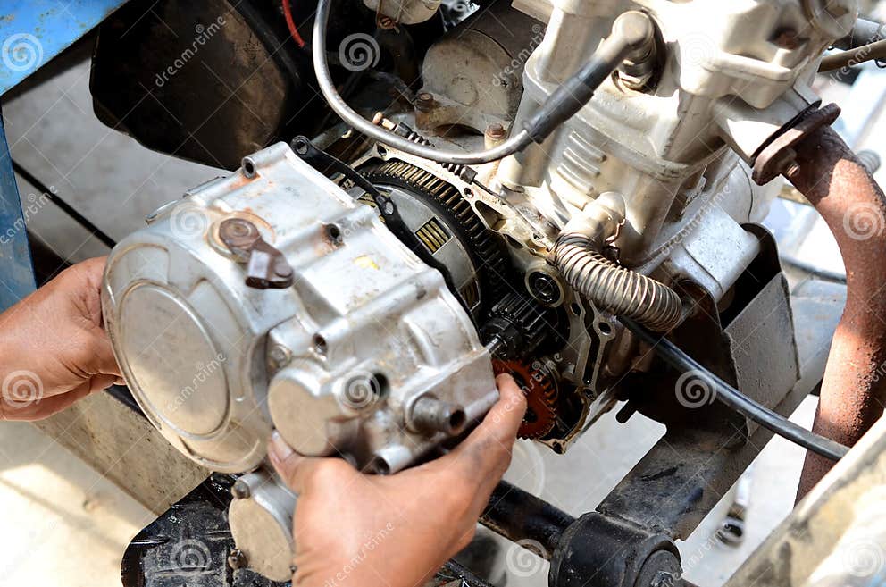 Disassembled Old Motorcycle Engine. Stock Image - Image of metal ...