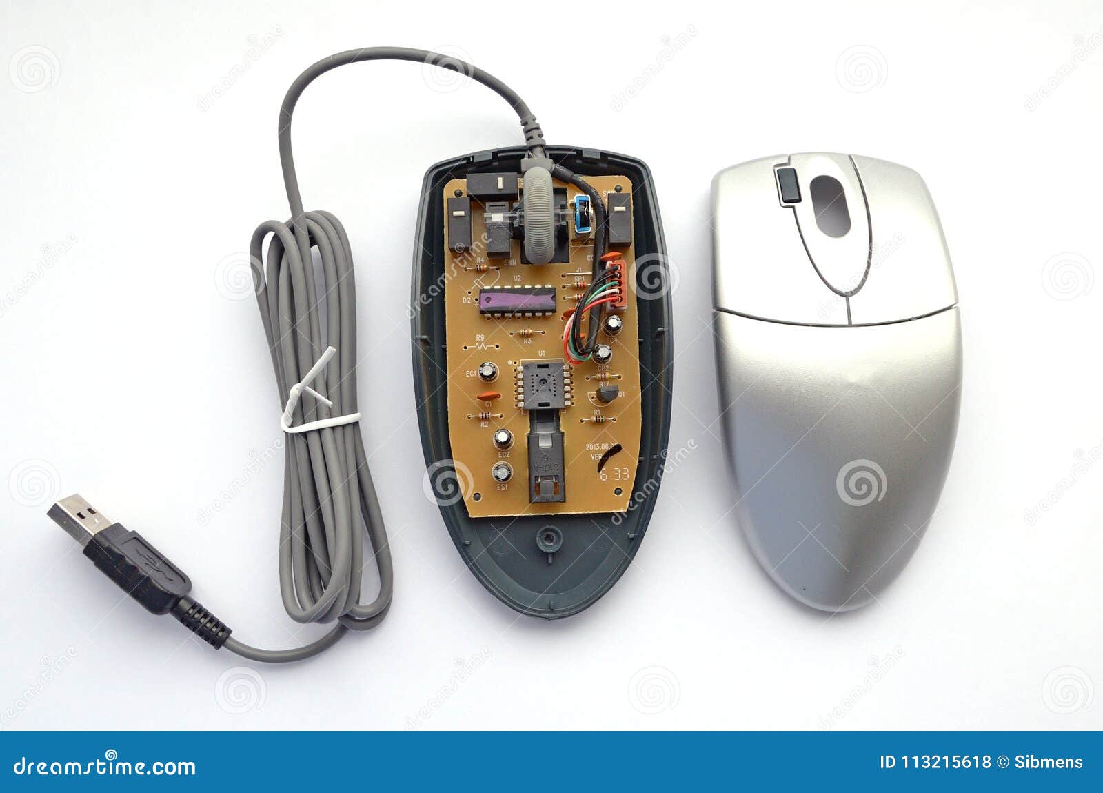 Disassembled Optical Computer Mouse on White Background Stock Photo ...