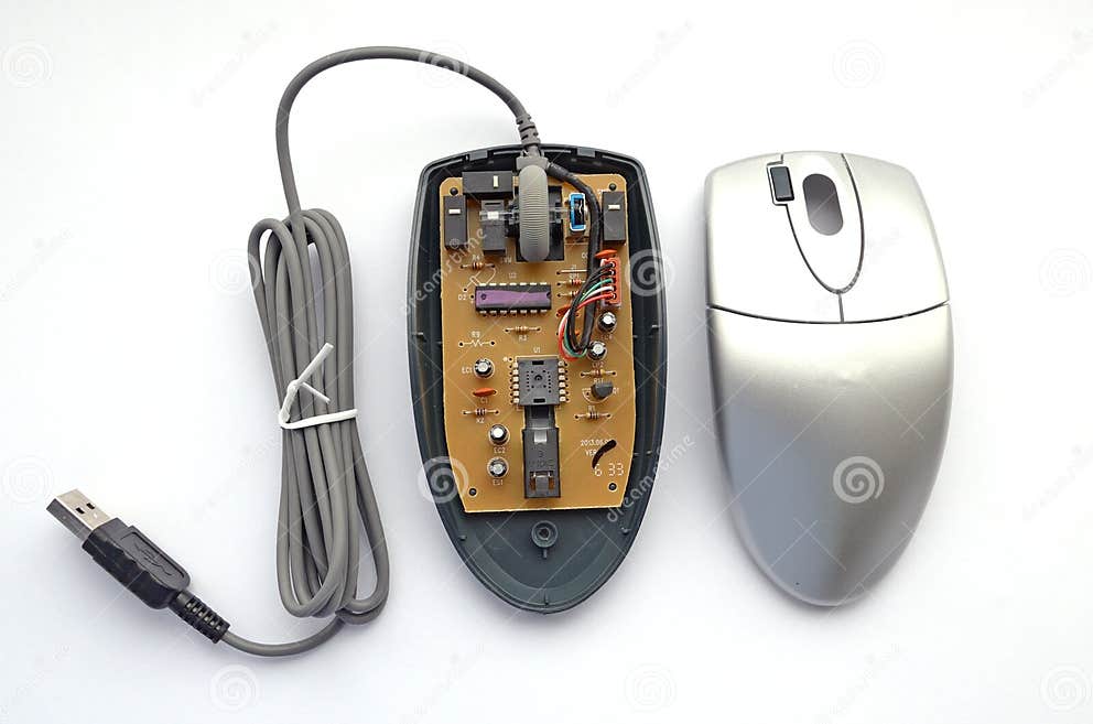 Disassembled Optical Computer Mouse on White Background Stock Photo ...