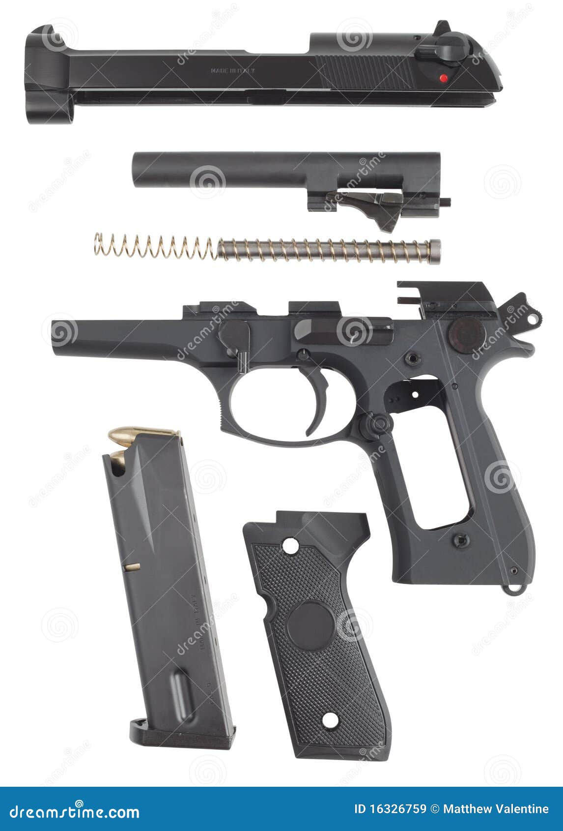 Disassembled pistol stock image. Image of handgun, disassembled - 16326759
