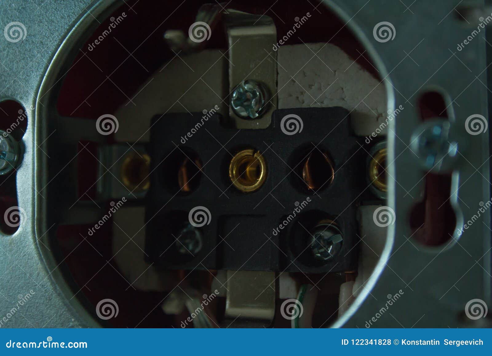 Disassembled power socket stock photo. Image of screwdriver - 122341828