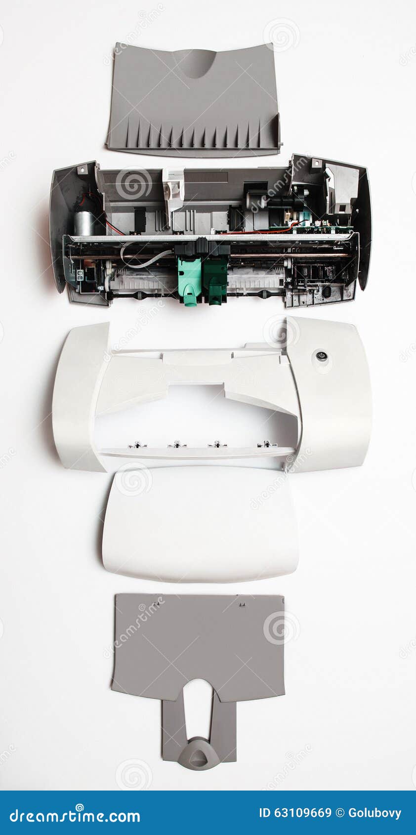 Disassembled Printer on a White Background Stock Image - Image of ...
