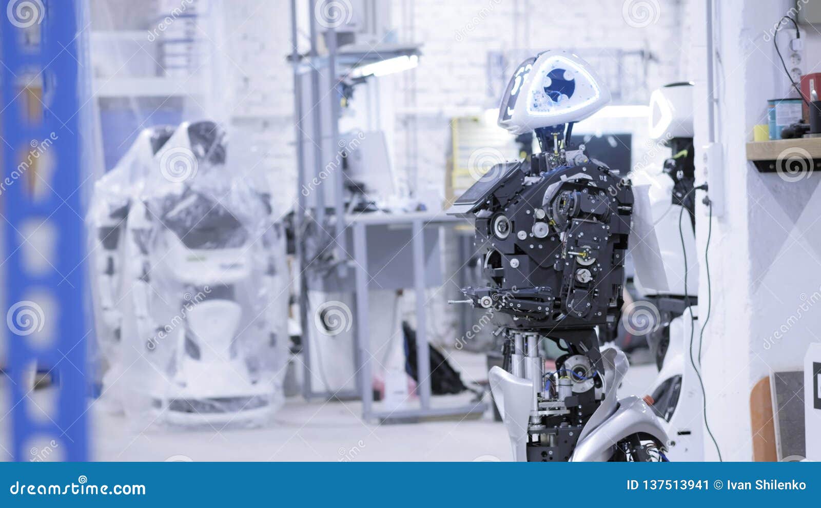 Disassembled Robot in Production. the Robot is Ready for Assembly, it ...