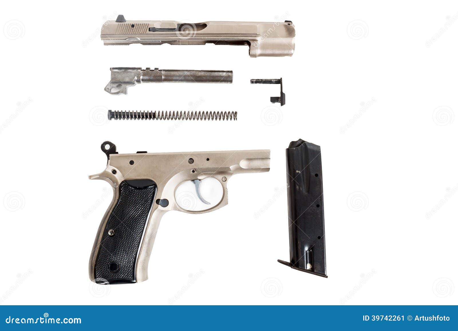 Disassembled Semi-automatic Gun Stock Image - Image of disassembled ...