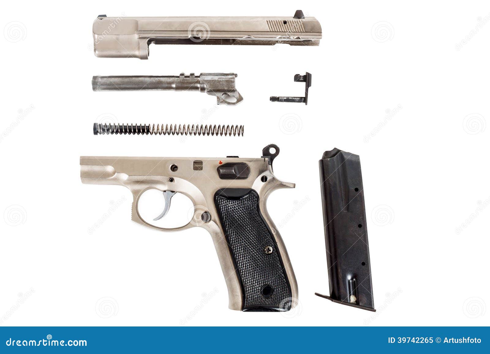 Disassembled Semi-automatic Gun Stock Image - Image of modern ...