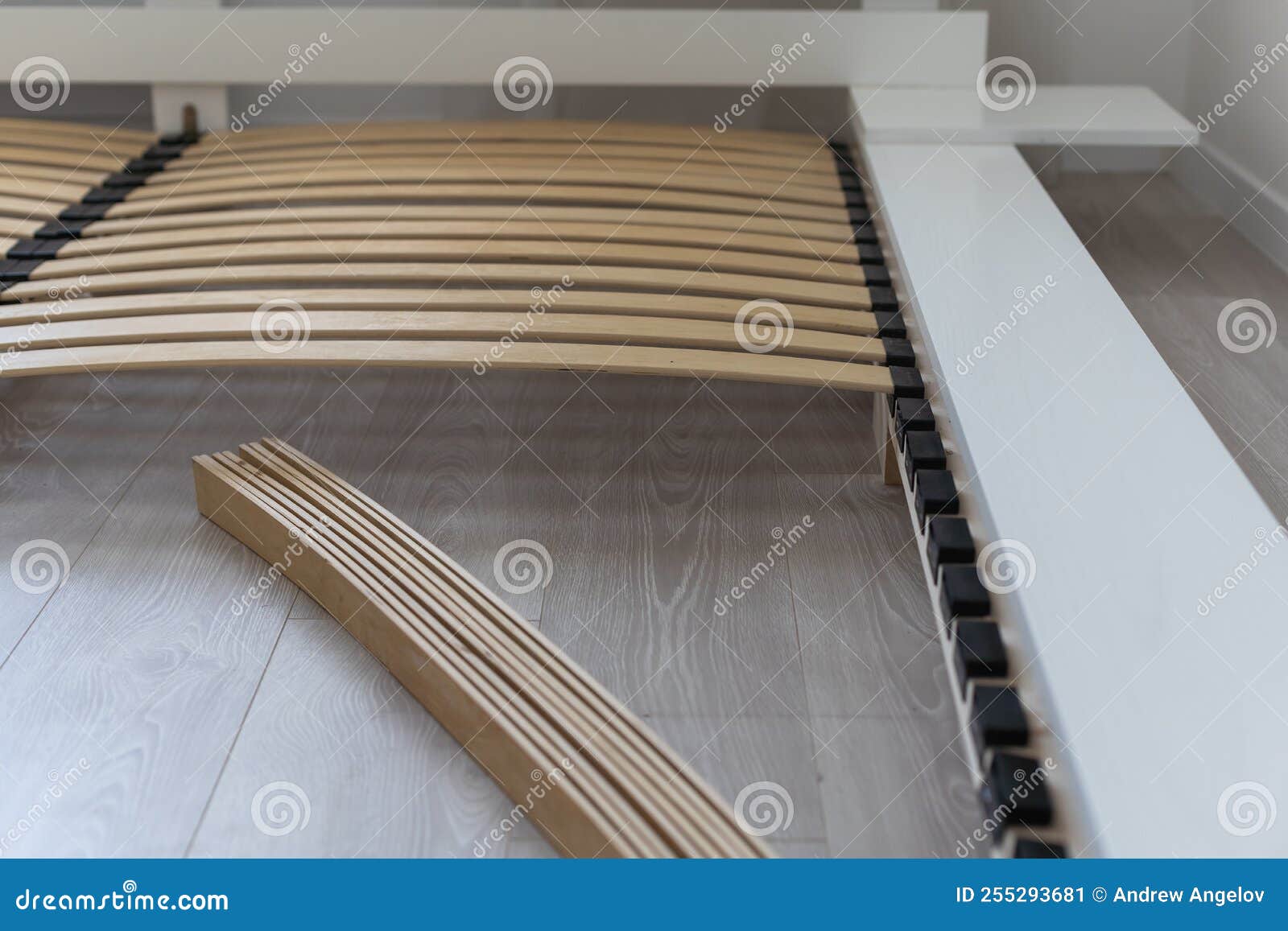 Disassembled Sleeping Bed. Renovation Work in the Room. Stock Image ...