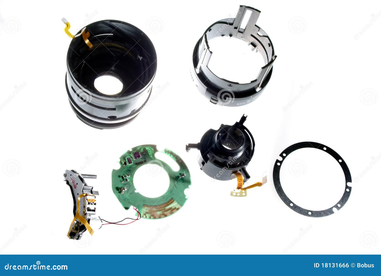 Disassembled Small Digital Camera Lens Isolated 2 Stock Photo - Image ...
