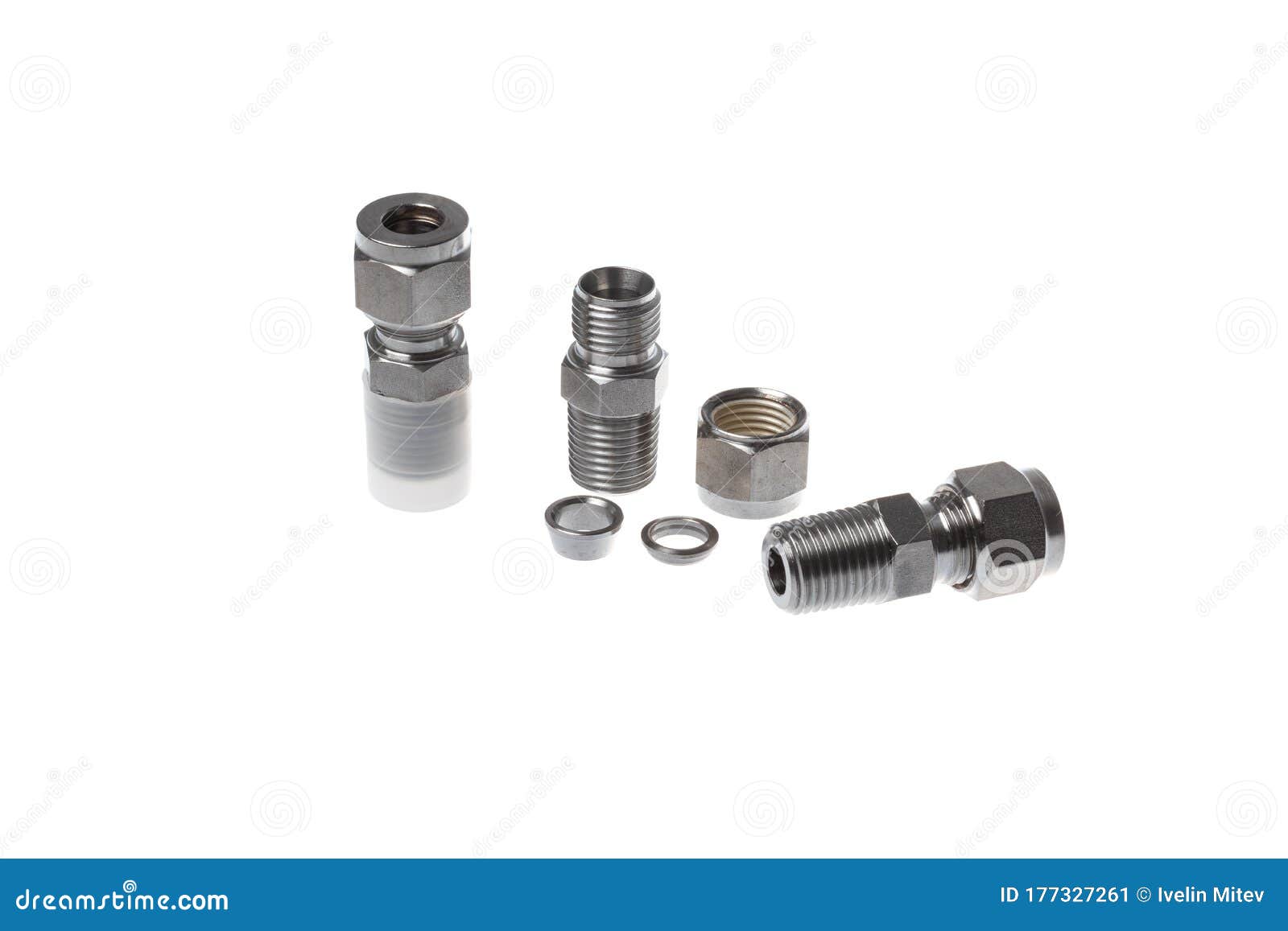 Steel Quick Coupling To Small Hose Coupling, Isolated On White ...