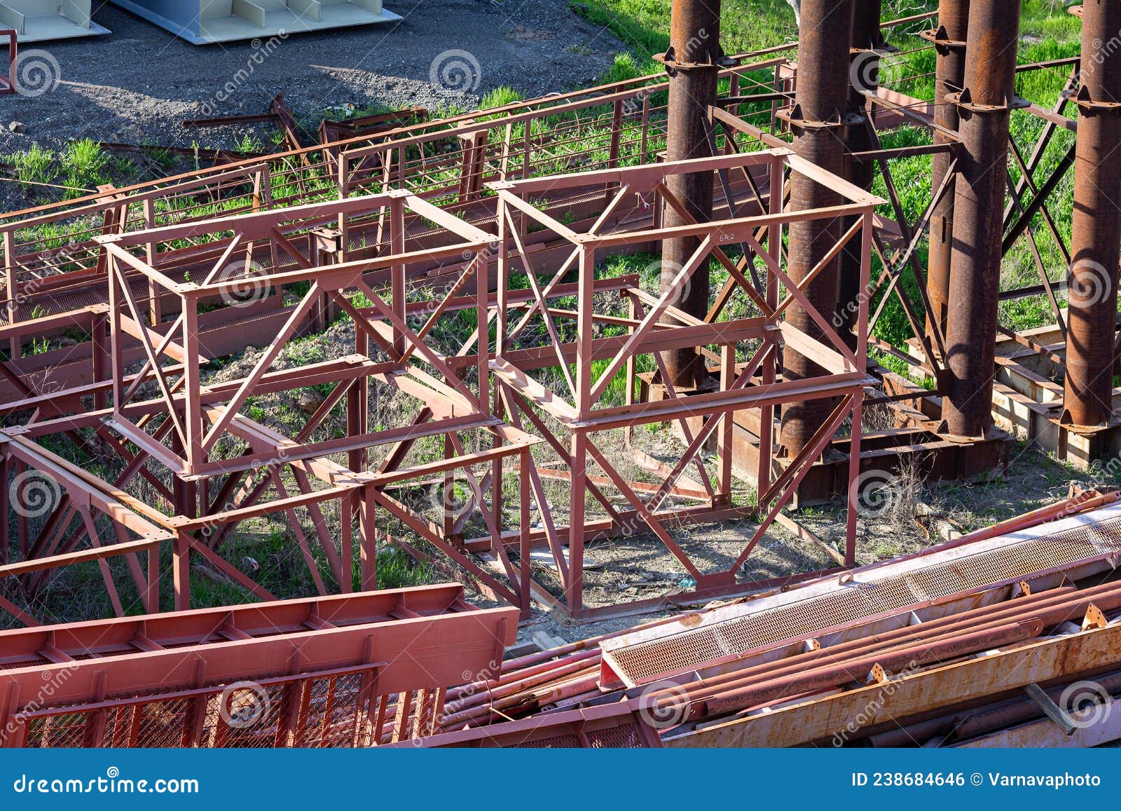 Disassembled Temporary Supports and Scaffolding at the Construction ...