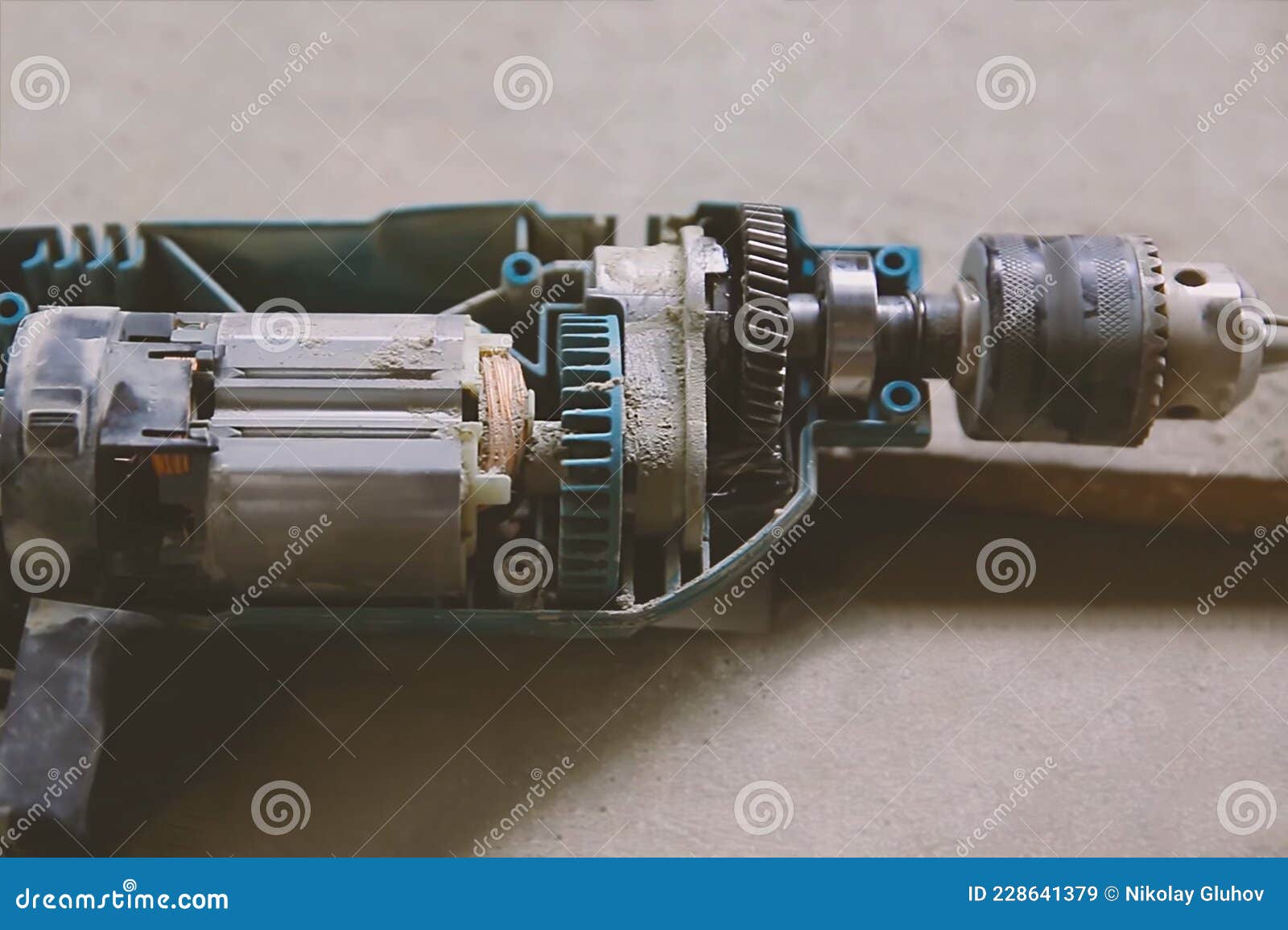 Disassembled Tool Electric Drill. Instrument To Work Stock Image ...