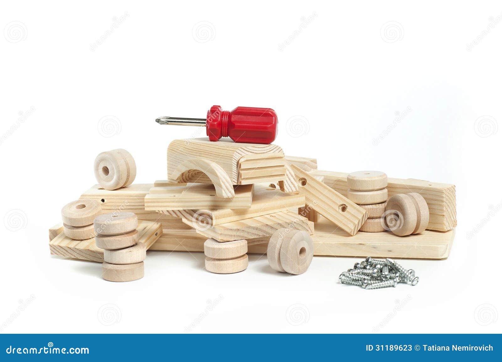 Disassembled Wooden Toy Car Stock Image - Image of isolated, play: 31189623