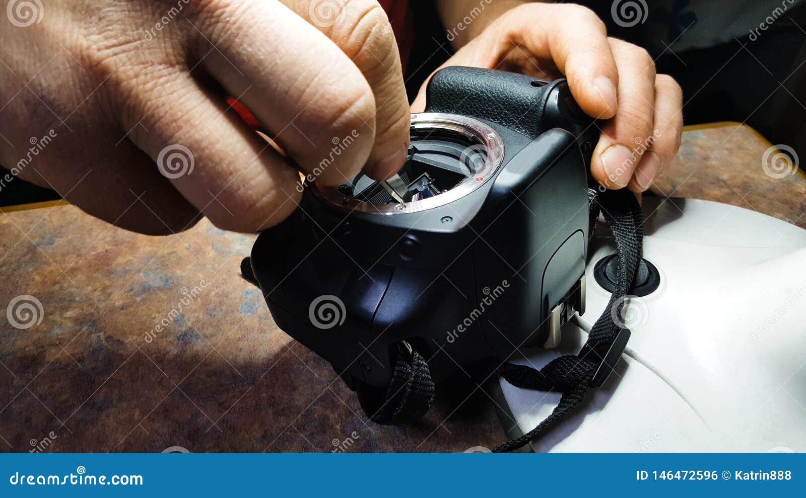 Disassembling and Repairing of Digital Reflex Camera Stock Photo ...