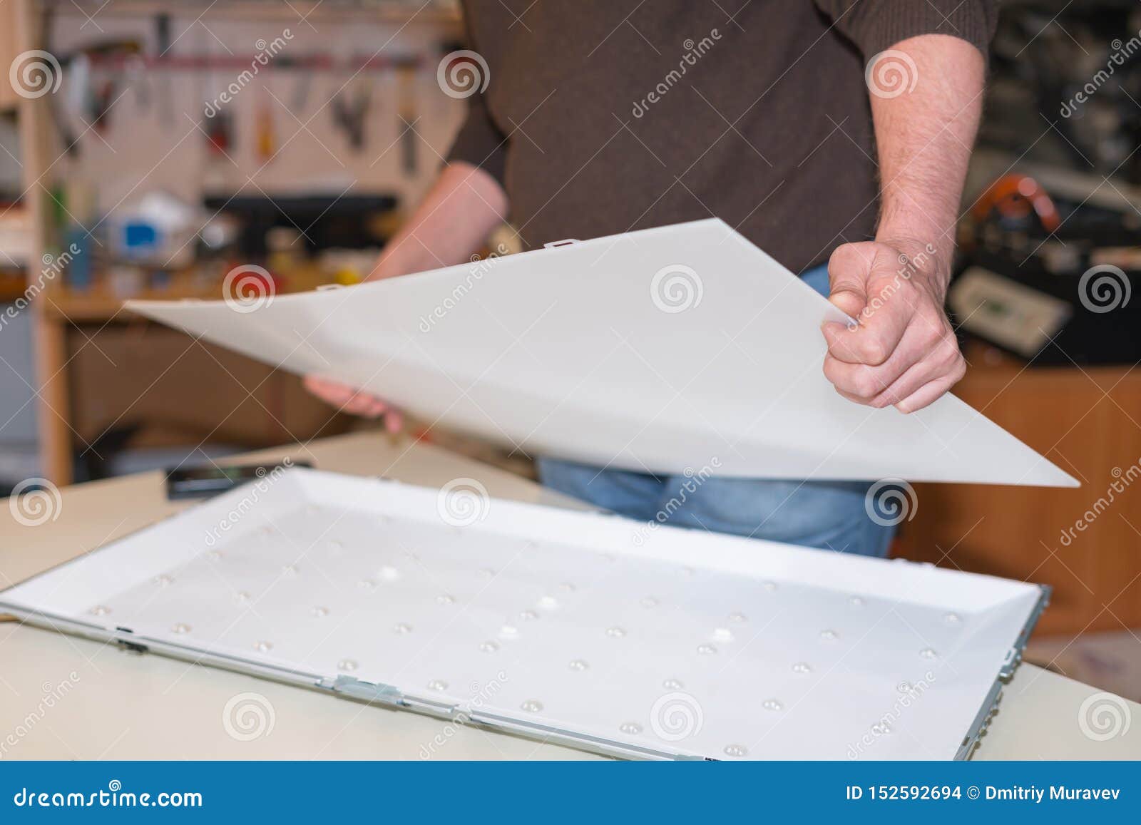 Disassembling the Screen for Repair of LED Backlight on LCD TV Stock ...