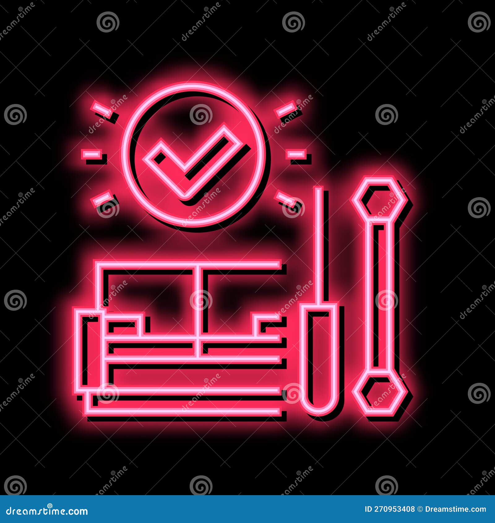 Disassembly and Assembly of Sofa Neon Glow Icon Illustration Stock ...