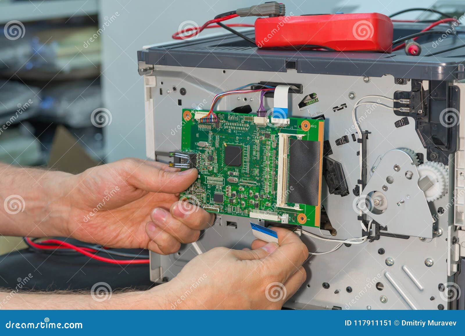 Disassembly of the Laser Printer for Repair. Stock Image - Image of ...