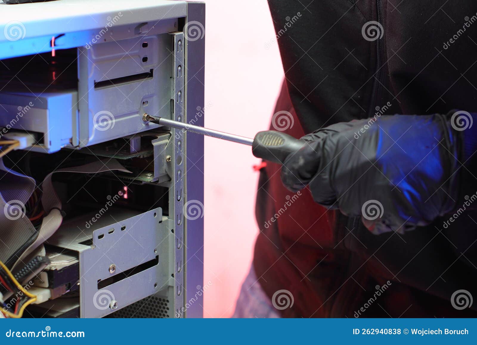 Disassembly Of An Old Desktop Computer On A Table Royalty-Free Stock ...