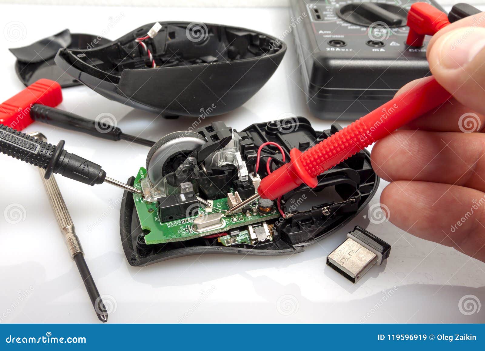 Dismantled the Computer Mouse Stock Image - Image of disassemble ...