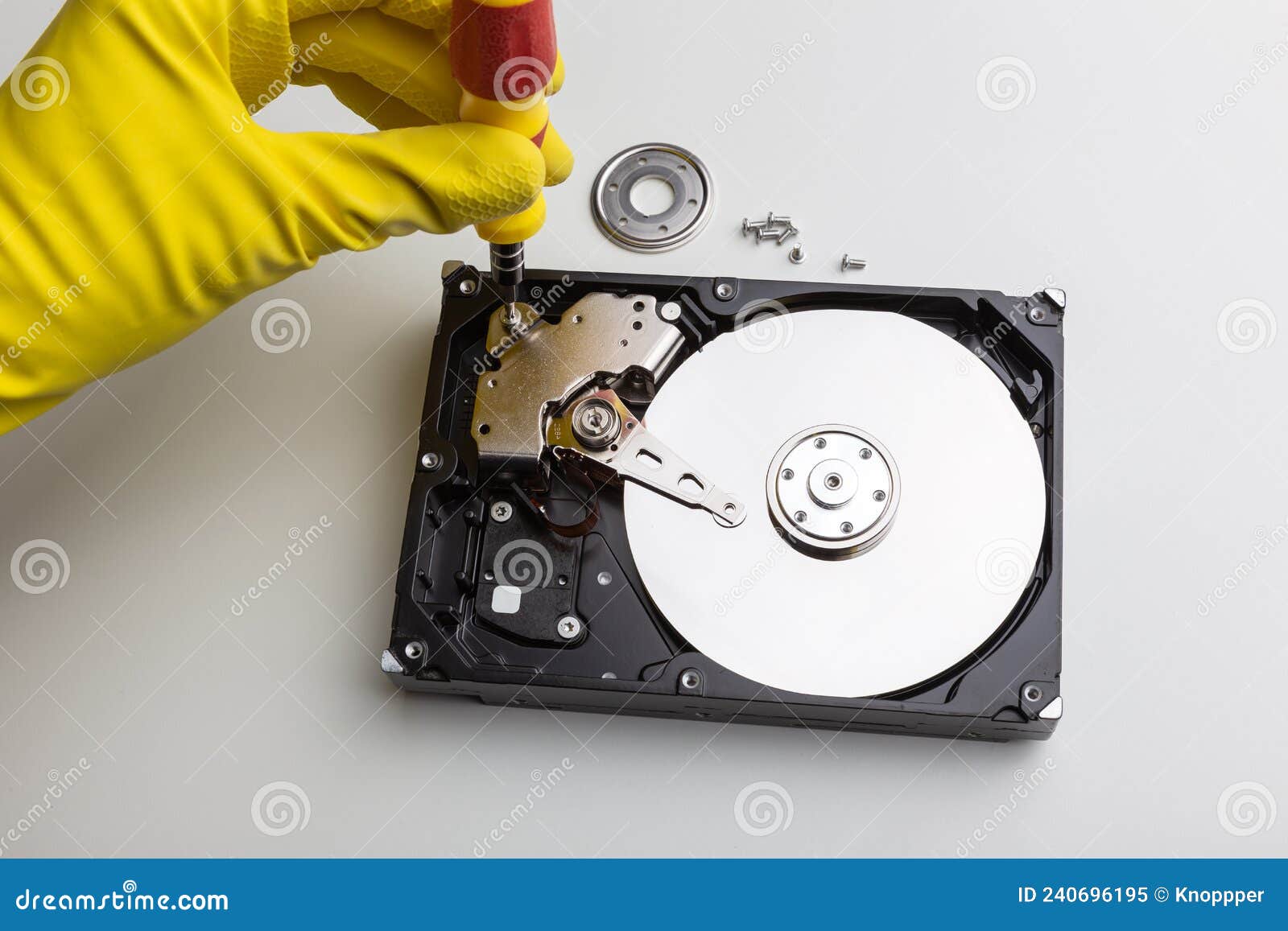 Disassembly Process of an External Hard Drive in Details Stock Image ...