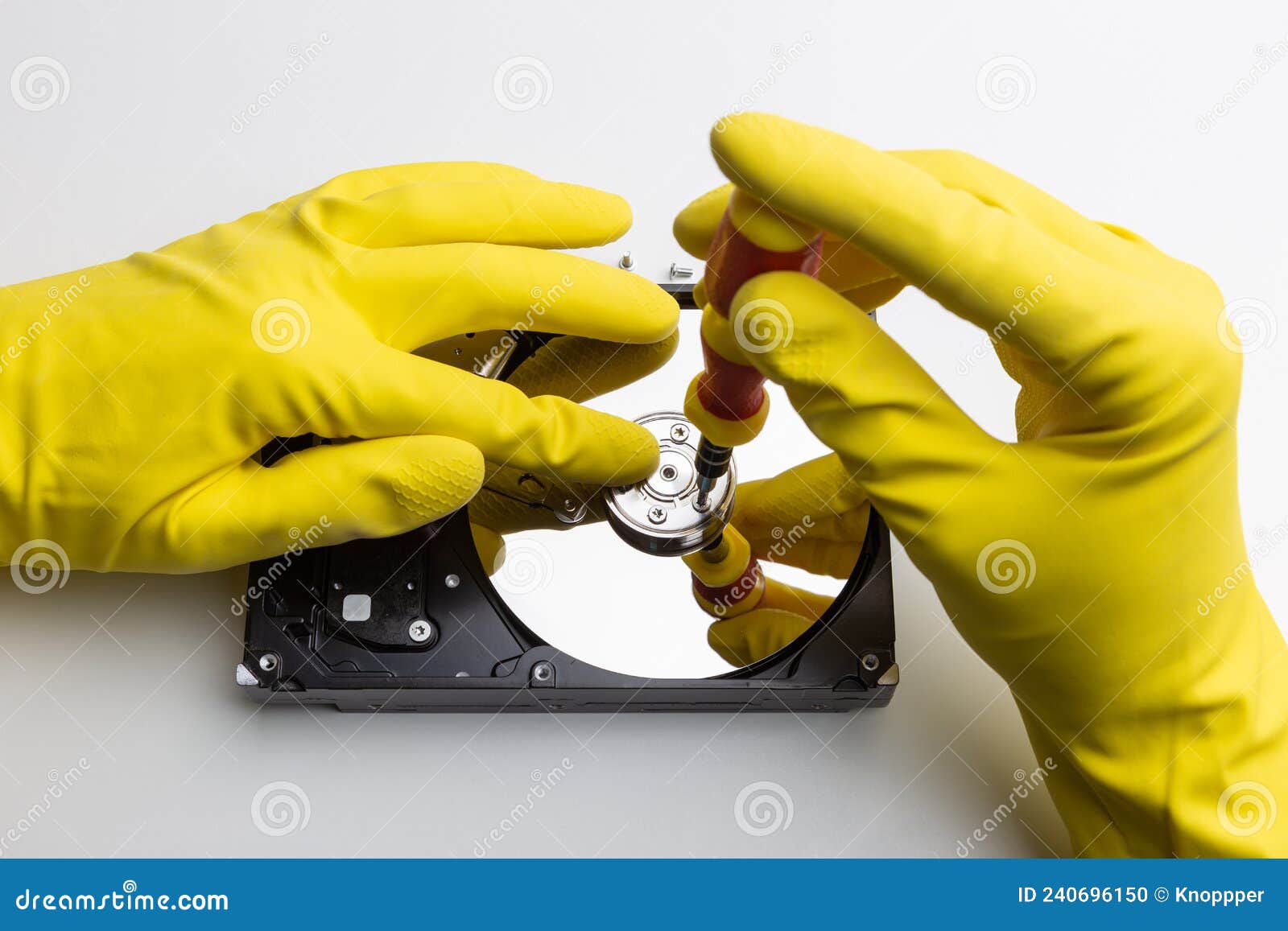 Disassembly Process of an External Hard Drive in Details Stock Photo ...