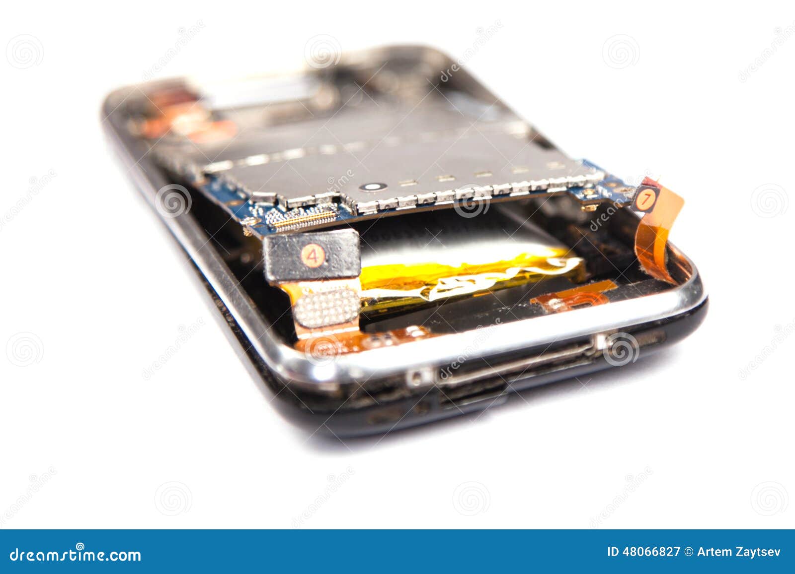 Disassembly Smartphone Isolated on White Background Stock Image - Image ...