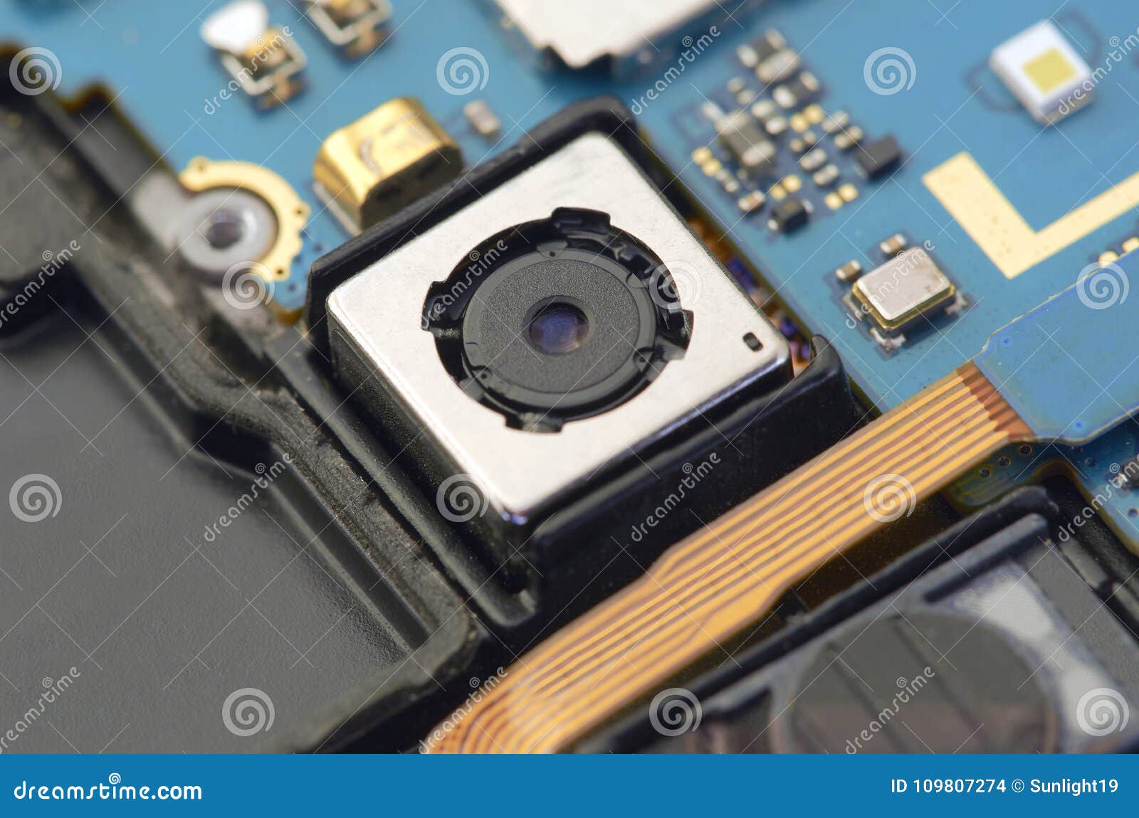 Disassembly of Smartphone Showing Electrical Board Inside. the P Stock ...