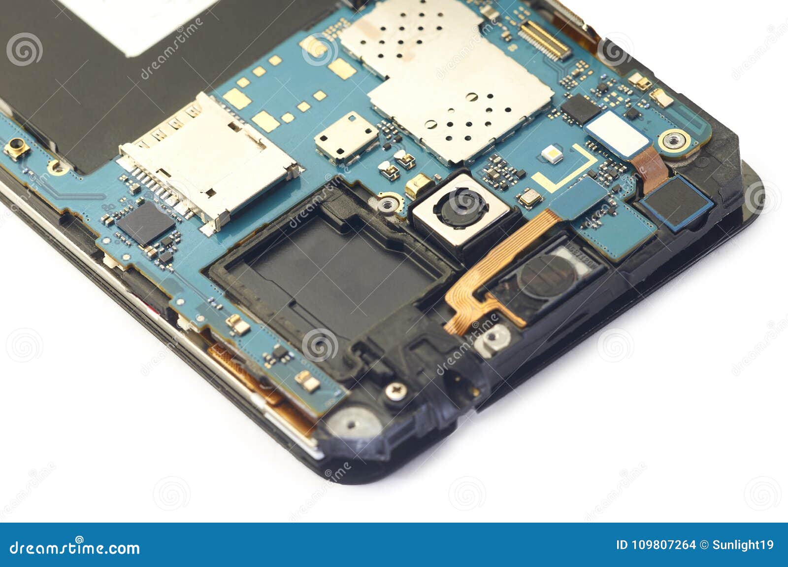 Disassembly of Smartphone Showing Electrical Board Inside. the P Stock ...