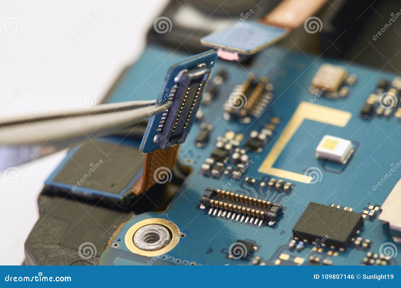 Disassembly of Smartphone Showing Electrical Board Inside. the P Stock ...